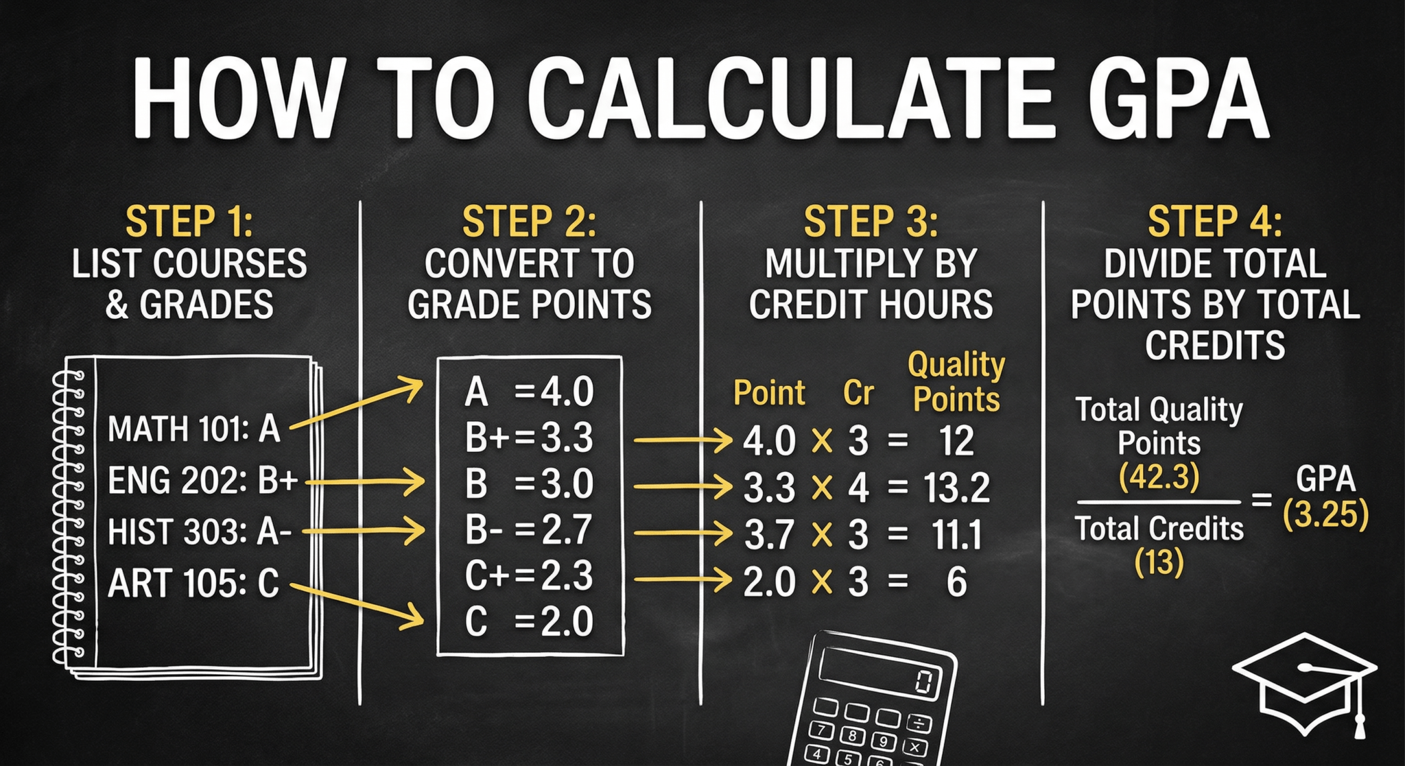 How to Calculate GPA: Simple Formula & Calculator